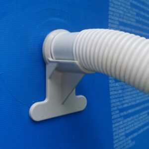 2 x swimming pool pipe holders : grey holds pipes 30mm to 37mm designed to fit on intex pools