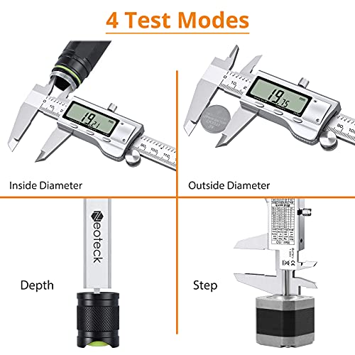 Neoteck 6 inch Digital Caliper, Full-Metal Electronic Calipers Measuring Tool Fractions/Inch/mm Conversion