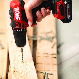 SKIL 2-Tool Combo Kit: PWRCore 12 Brushless 12V 1/2 Inch Cordless Drill Driver and 12 Inch Digital Level, Includes 2.0Ah Lithium Battery and PWRJump Charger - CB737601