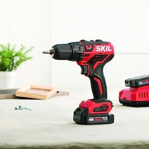 SKIL 2-Tool Combo Kit: PWRCore 12 Brushless 12V 1/2 Inch Cordless Drill Driver and 12 Inch Digital Level, Includes 2.0Ah Lithium Battery and PWRJump Charger - CB737601