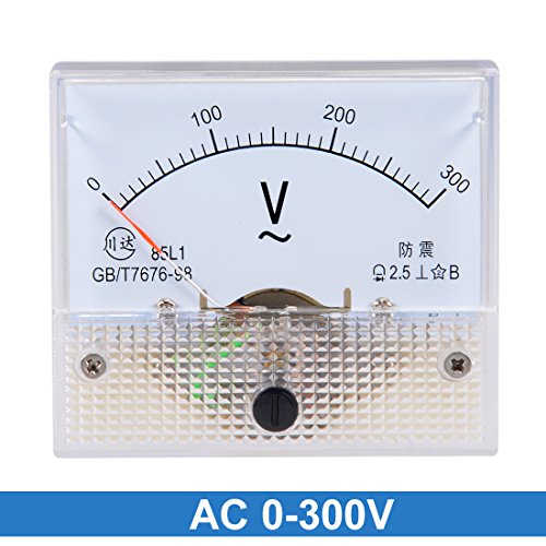 uxcell AC 0-300V Analog Panel Voltage Gauge Volt Meter 85C1 2.5% Error Margin