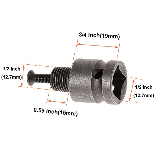 Bestgle 1/2-20UNF Mount 1.5-13mm Capacity Key Drill Chuck for Air Impact Wrench Converter Conversion Tool with Chuck Key and 1/2 inch Socket Square Female Adapter