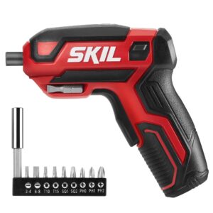 skil rechargeable 4v cordless screwdriver includes 9pcs bit, 1pc bit holder, usb charging cable - sd561801