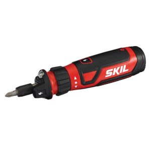 SKIL Rechargeable 4V Cordless Screwdriver with Circuit Sensor Technology Includes 45pcs Bit Set, USB Charging Cable, Carrying Case - SD561204