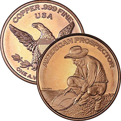 Private Mint 1 oz .999 Pure Copper Round/Challenge Coin (American Prospector)