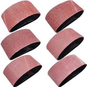 sackorange 18 pcs 2-1/2 x 16 inch abrasive sanding belts - 3 each of 60 80 120 150 240 400 grit aluminum oxide clothed backing sander belts for sanding wood-working,metal and paint (2.5" x 16")