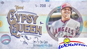 2018 topps gypsy queen baseball factory sealed hobby box with two(2) autographs & box topper! look for autograph, memorabilia, shortprints, mini cards & shohei ohtani rookie cards & autograph’s!