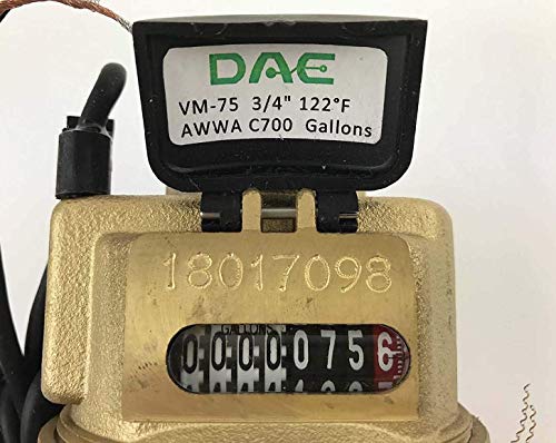 DAE VM-75P Positive Displacement Water Meter, 3/4” NPT Couplings, Pulse Output, Gallon