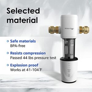 Waterdrop Spin Down Sediment Filter, Whole House Water Filter System, Auto Flushing Backwash, 40-50 Micron, Traps Sand, BPA Free, WD-PFA