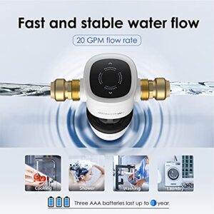 Waterdrop Spin Down Sediment Filter, Whole House Water Filter System, Auto Flushing Backwash, 40-50 Micron, Traps Sand, BPA Free, WD-PFA