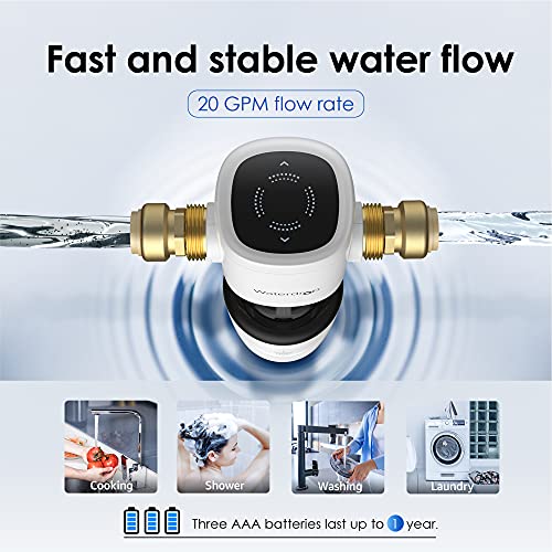 Waterdrop Spin Down Sediment Filter, Whole House Water Filter System, Auto Flushing Backwash, 40-50 Micron, Traps Sand, BPA Free, WD-PFA