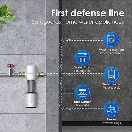 Waterdrop Spin Down Sediment Filter, Whole House Water Filter System, Auto Flushing Backwash, 40-50 Micron, Traps Sand, BPA Free, WD-PFA