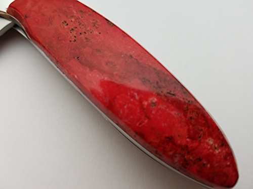 Santa Fe Stoneworks Red Coral Handle Pocketknife on Leek Blade