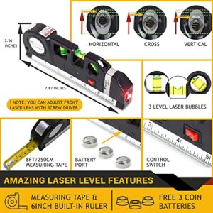 Ofircreation Stud Finder & Multifunction Device (Laser Level line, Leveler, Metric Ruler) - Stud Finder Wall Scanner With Laser Level Can Be Used as Pictures Hanging Tool and Ruler