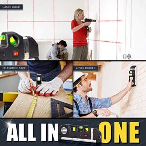 Ofircreation Stud Finder & Multifunction Device (Laser Level line, Leveler, Metric Ruler) - Stud Finder Wall Scanner With Laser Level Can Be Used as Pictures Hanging Tool and Ruler