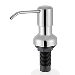 kabter built in deck mount kitchen sink soap dispenser 17oz, brushed stainless steel