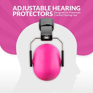 MEDca Ear Muffs Noise Protection - Pink Hearing Protection and Noise Cancelling Reduction Safety Ear Muffs, Fits Children and Adults for Shooting, Hunting, Woodworking, Gun Range, Mowing, and More