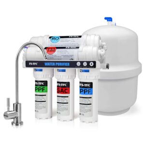 fs-tfc 5-stage reverse osmosis water filtration system 100gpd fast flow plus extra 4 filter for free (fs-ro-100g-a)