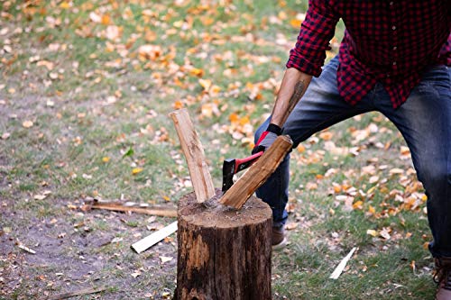 INTERTOOL 15” Hatchet Axe, Small Camp Hand Axe, 1.3 lbs, Wood Chopping, Splitting, Shock Absorbing Fiberglass Anti-Slip Handle HT-0261