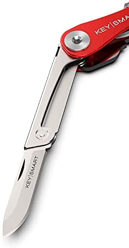 KeySmart Mini Knife - Keychain Pocket Knife, Compact Folding Boc Cutter with Stainless Steel, Add-On Accessory (Silver)