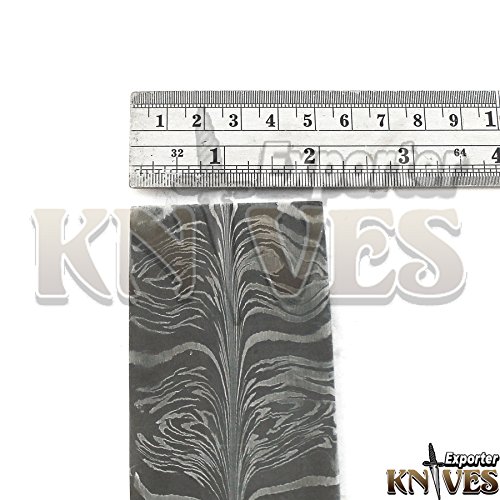 Custom Hand Forged Damascus Steel Feather 12" Billet for Knife Making