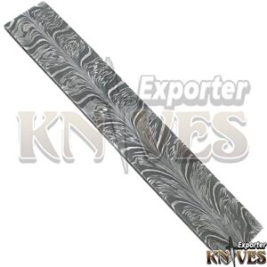 Custom Hand Forged Damascus Steel Feather 12" Billet for Knife Making