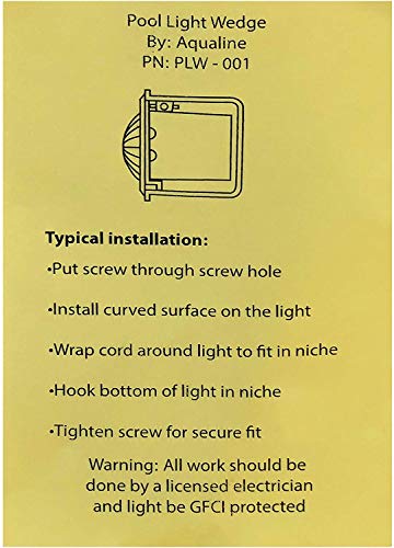 Aqualine Pool Light Wedge Part 132 - Fits All Pool Lights - Fix Broken Or Stripped Pool Light Niche Tab - Made in The USA