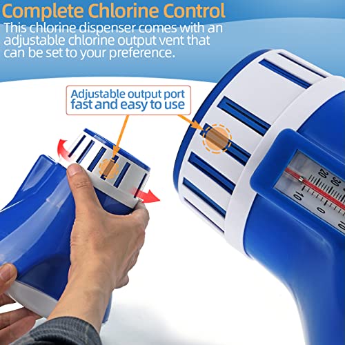 ANTOBLE Pool Chlorine Floater, Floating Chemical Bromine Chlorine Dispenser with Thermometer for Indoor & Outdoor Swimming Pools, Up-to 3 Inch Bromine Tablet Holder