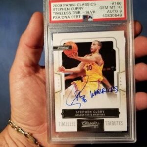 2009 Stephen Curry Panini Classics Timeless Signed RC PSA GEM MINT 10 AUTO 9 - Basketball Slabbed Autographed Rookie Cards