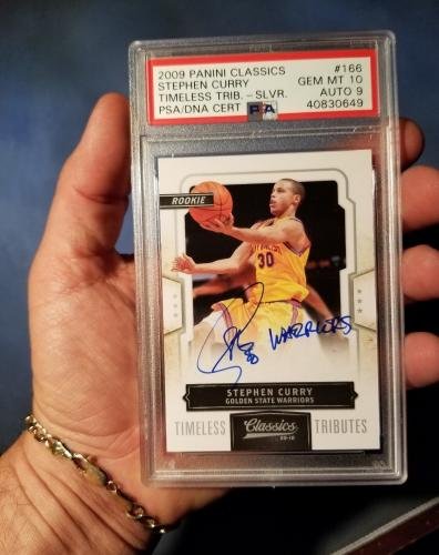 2009 Stephen Curry Panini Classics Timeless Signed RC PSA GEM MINT 10 AUTO 9 - Basketball Slabbed Autographed Rookie Cards