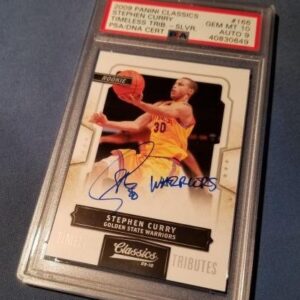 2009 Stephen Curry Panini Classics Timeless Signed RC PSA GEM MINT 10 AUTO 9 - Basketball Slabbed Autographed Rookie Cards