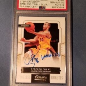 2009 Stephen Curry Panini Classics Timeless Signed RC PSA GEM MINT 10 AUTO 9 - Basketball Slabbed Autographed Rookie Cards