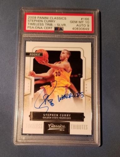 2009 Stephen Curry Panini Classics Timeless Signed RC PSA GEM MINT 10 AUTO 9 - Basketball Slabbed Autographed Rookie Cards