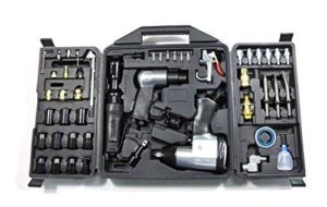 dp dynamic power 50 piece air tool kit. 1-1/2'' impact wrench, 1-3/8'' ratchet wrench, 5-air hammer w/chisels, and other great tools. d-w3-50k