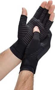 copper fit black compression gloves 1 pk