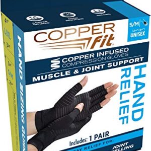 Copper Fit Black Compression Gloves 1 pk