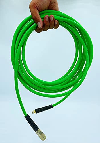 DP Dynamic Power Polyurethane Braided Air Hose 1/4" X 25 Ft with 10 pcs Air Compressor Accessories KIT, 200 PSI.