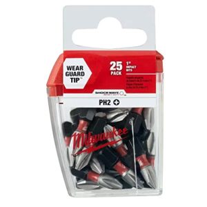 milwaukee 48-32-4604#2 phillips shockwave insert bit contractor (25-pack)