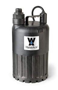 waterace wa80up submersible utility pump, 1/2 hp, black