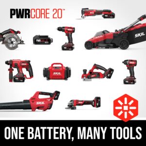 SKIL PWR CORE 20V 7/8 Inch Stroke Length Jigsaw Includes 2.0Ah PWR CORE 20 Lithium Battery and Charger - JS820302