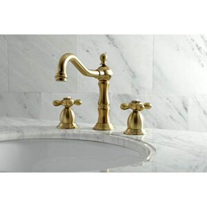 Kingston Brass KS1977AX 8 in. Widespread Bathroom Faucet, Brushed Brass, 8 x 7.56 x 7.44