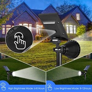 Sunklly Solar Spotlights Outdoor, 7 LEDs 2-in-1 Waterproof Adjustable Solar Powered Landscape Spotlights, 2 Lighting Modes Auto On/Off Solar Garden Lights for Lawn Tree Patio Yard Walkway (4 Pack)