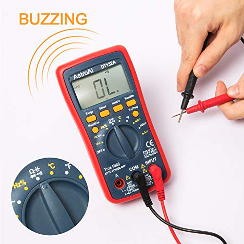 AstroAI Digital Multimeter TRMS 4000 Counts with DC AC voltmeter and Auto-Ranging Fast Accurately Measures Voltage, Current, Resistance, Capacitance, Temperature, Continuity, Frequency and Duty-Cycle.