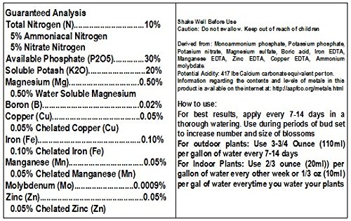 Flower Food by EZ-gro | 10-30-20 Blossom Booster is a Plant Food for all Blooming Plants | This Plant Fertilizer is both E Z to MIx and E Z to Use because it is a Liquid Plant Food