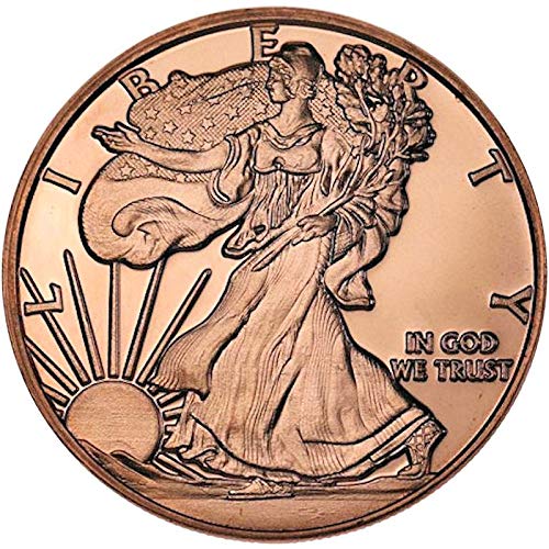 1 oz .999 Pure Copper Round/Challenge Coin (Walking Liberty/Faceless Man)