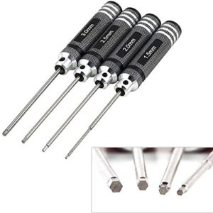 ofnmy 4pcs hex screw driver tools kit set 1.5mm 2.0mm 2.5mm 3.0mm metric rc helicopter screw driver