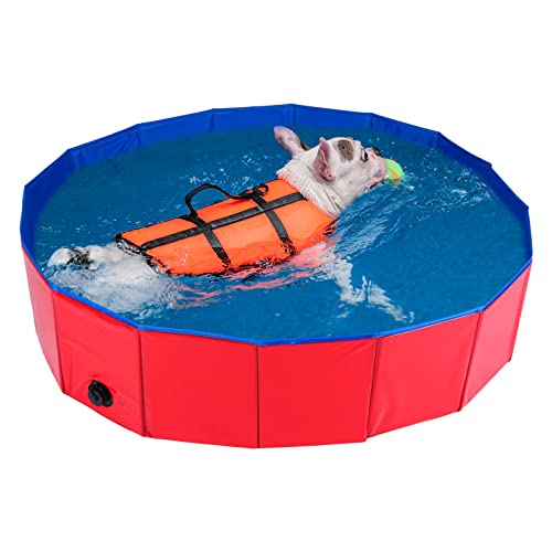 Homend 47inch.D *12Inch.H PVC Pet Swimming Pool Portable Foldable Pool Dogs Cats Bathing Tub Bathtub Wash Tub Water Pond Pool (120cm*30cm（47inch.D *12Inch.H）)