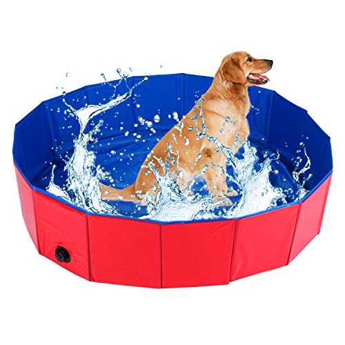 Homend 47inch.D *12Inch.H PVC Pet Swimming Pool Portable Foldable Pool Dogs Cats Bathing Tub Bathtub Wash Tub Water Pond Pool (120cm*30cm（47inch.D *12Inch.H）)