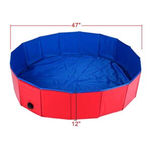 Homend 47inch.D *12Inch.H PVC Pet Swimming Pool Portable Foldable Pool Dogs Cats Bathing Tub Bathtub Wash Tub Water Pond Pool (120cm*30cm（47inch.D *12Inch.H）)