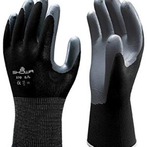 24 Pair - Showa Atlas 370 Black Work Gloves Size Medium 370BM-07 (2 Dozen)